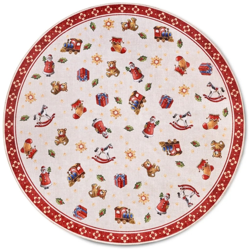Villeroy & Boch Kusový koberec Toy's delight s potiskem 106192 Red, Multicolor kruh, 150x150 (průměr) kruh, červená, obývací pokoj