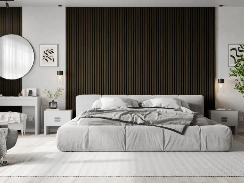 Mexen Lam-B, akustické stěnové lamely 275 × 30 cm, HDF deska 4 mm, technická dýha, eben královský, S100-275307-3015-020