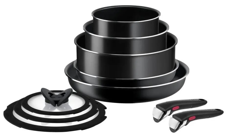 Tefal - Sada nádobí 10 ks INGENIO EASY COOK & CLEAN BLACK