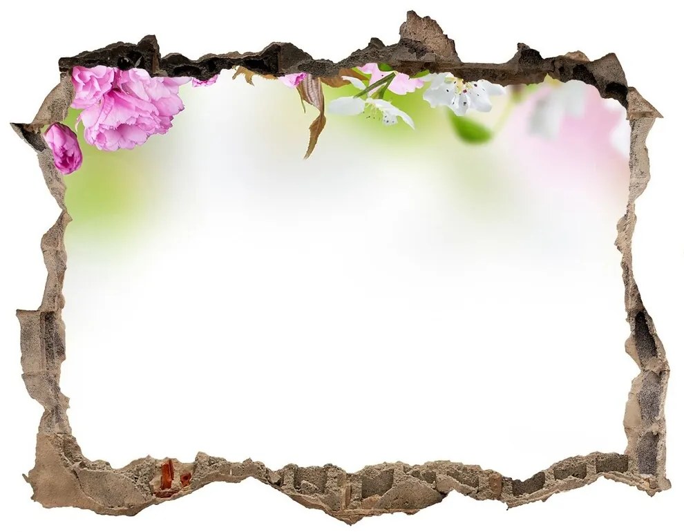 Wallmuralia Samolepící díra nálepka Jarní květiny 95x64 cm