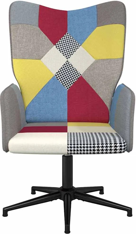 Relaxační křeslo patchwork textil 328187