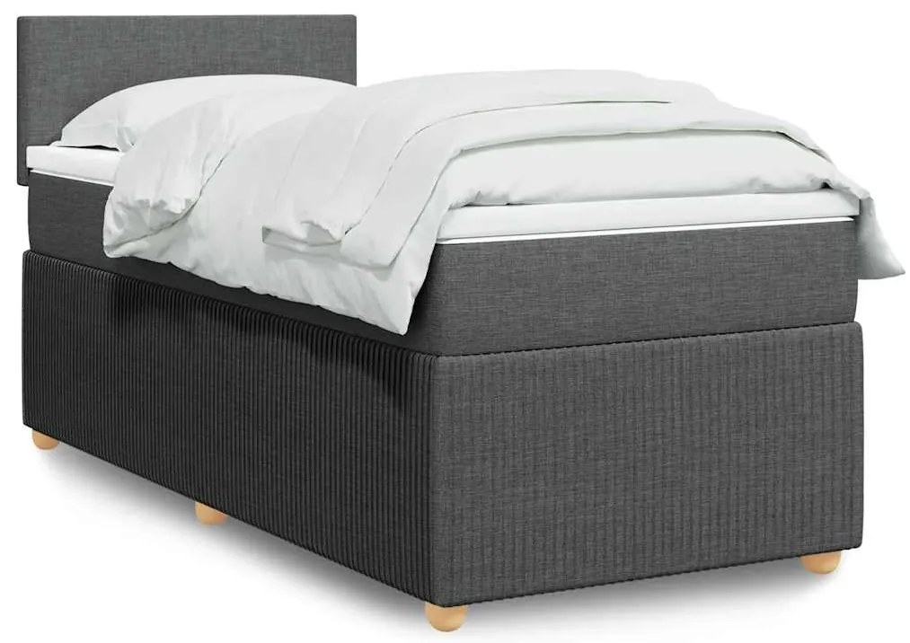 Box spring postel s matrací tmavě šedá 90x190 cm textil 3289605