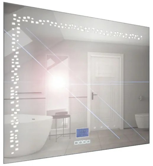 Comodo Zrcadlo závěsné s pískovaným motivem a LED osvětlením Nikoletta LED 7 Typ: dotykový vypínač, Rozměry (cm): 60x65 - (Nikoletta LED 7/60 TS)
