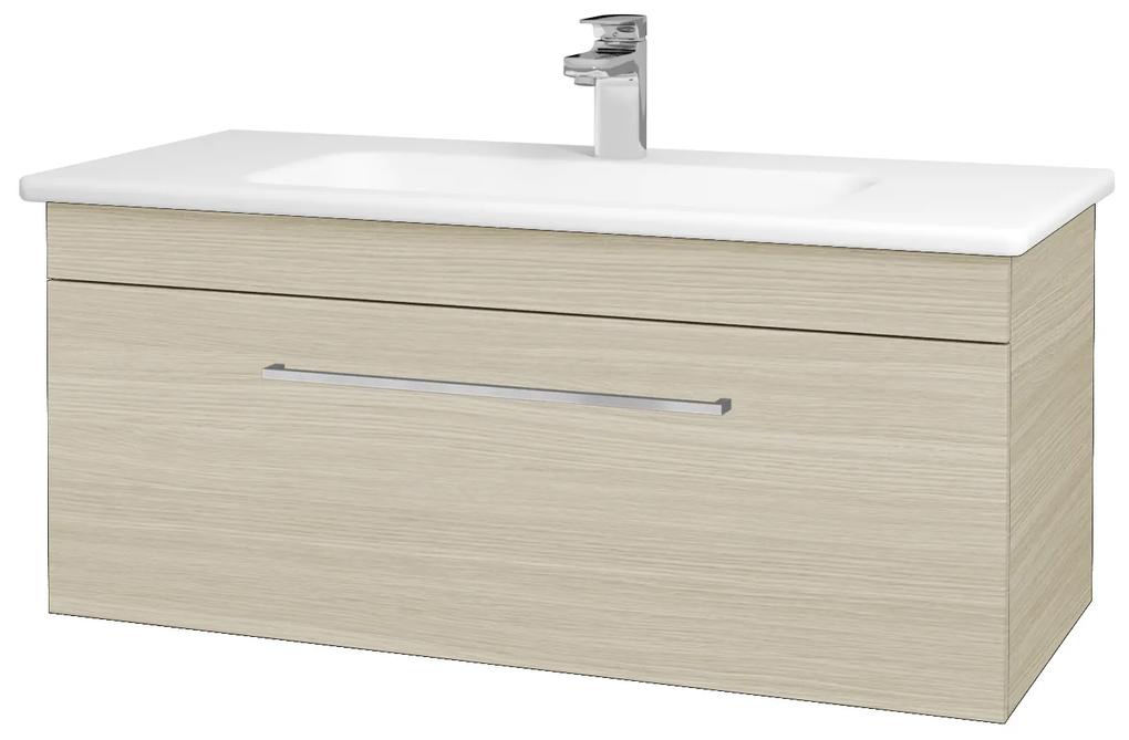 Dřevojas Koupelnová skříň ASTON SZZ 100 Varianta: N01 Bílá lesk / Úchytka T02 / M05 Béžová mat