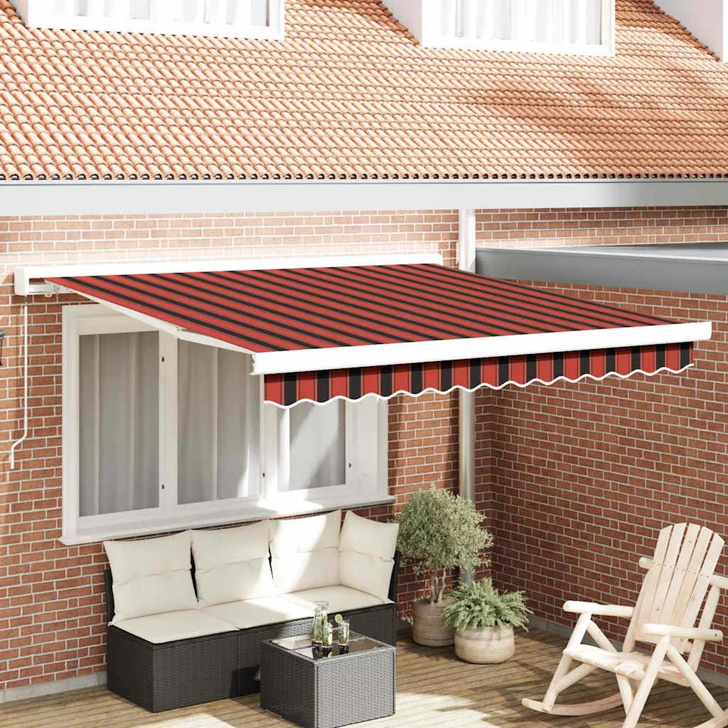 Stahovací markýza Červená a černá 300 x 250 cm Plátno a hliník 3329949