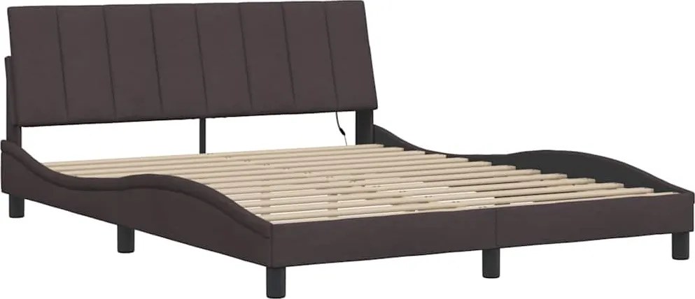 Rám postele bez matrace Hanko tmavě hnědý 160 x 200 cm textil 3310471
