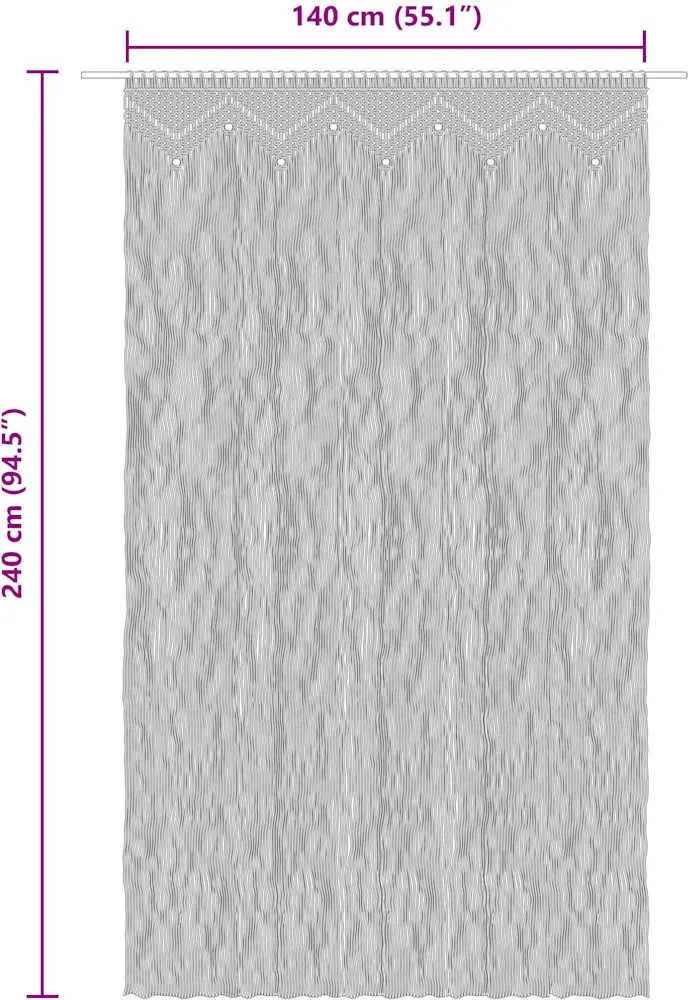 Macramé závěs modrý 140 x 240 cm bavlna 323986