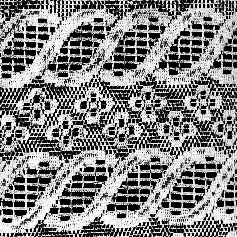 Brilltex žakárová záclona 954 vzorované pruhy a květinky, s bordurou, bílá, výška 200cm (v metráži)