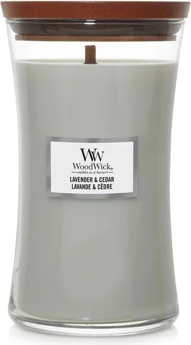 WoodWick Lavender & Cedar velká vonná svíčka 609g