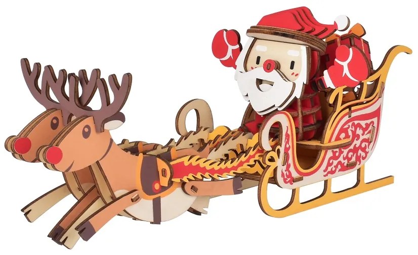 Woodcraft construction kit Woodcraft Dřevěné 3D puzzle Santovy sáně