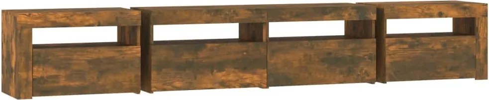 TV skříňka s LED osvětlením kouřový dub 240x35x40 cm 3152767