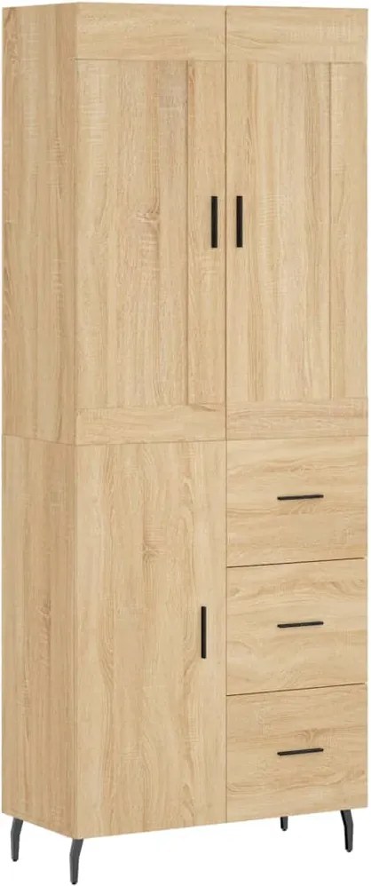 Skříň highboard dub sonoma 69,5 x 34 x 180 cm kompozitní dřevo 3199828