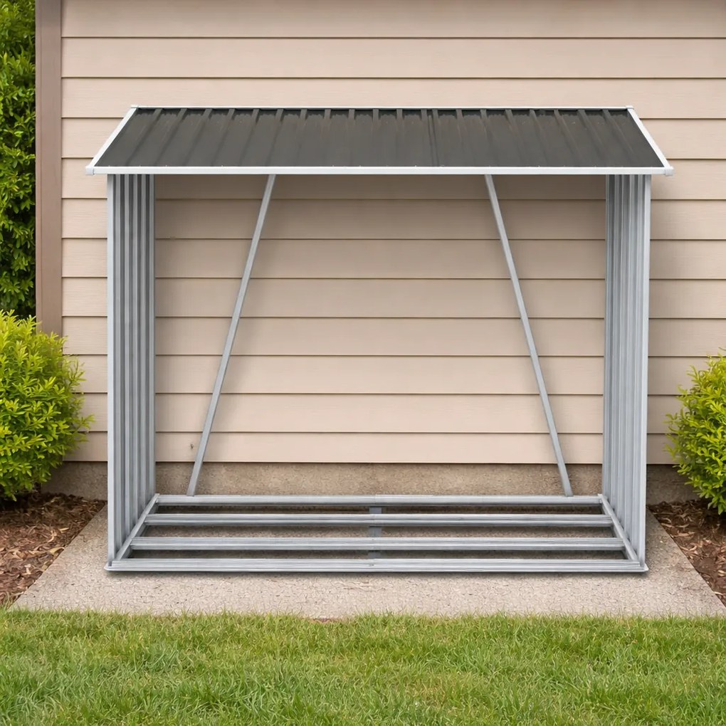 Zahradní dřevník BestBerg BBSH-F002G / 1,8 m²/ 217 x 83 x 154 cm / šedá
