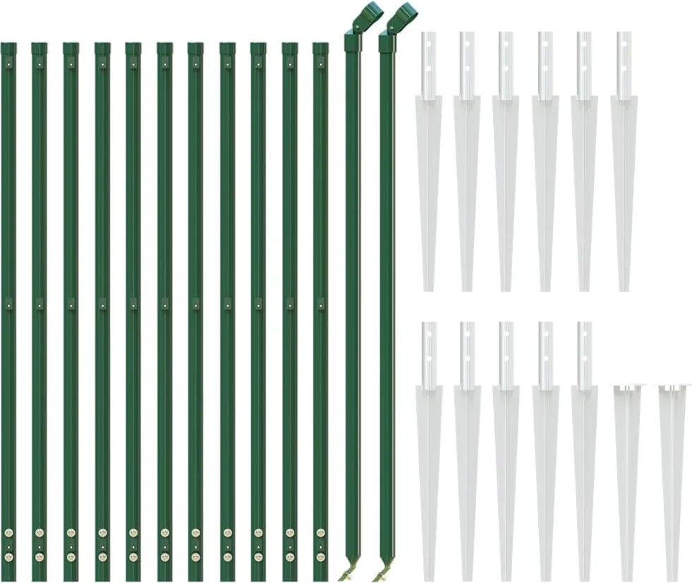 Drátěné pletivo s kotevními hroty zelené 1 x 25 m 153929