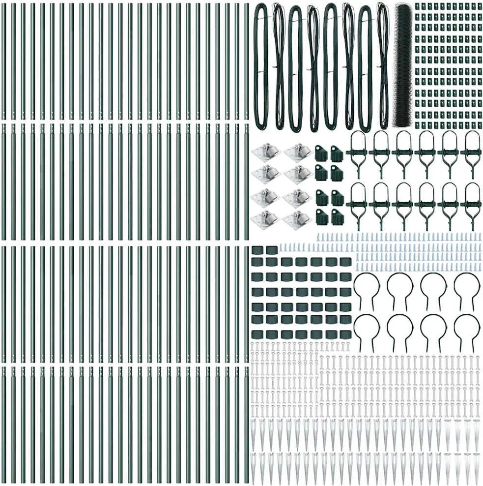 Hexagonální plot s podpěrou 100 x 1,4 m Ocel potažená PVC 3353175