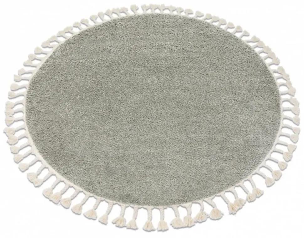 Kusový koberec Shaggy Berta zelený kruh 120cm