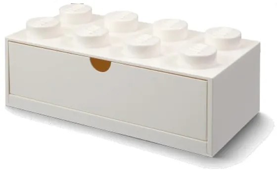 Bílý stolní box se zásuvkou LEGO® Brick, 31,6 x 11,3 cm Biano.cz