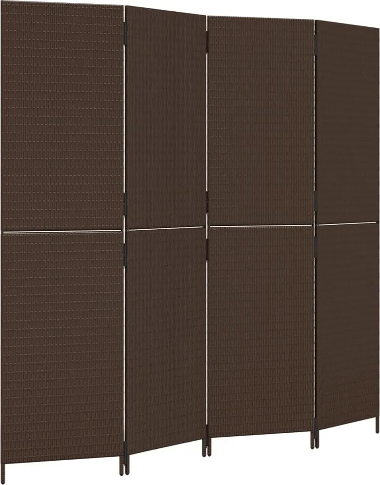 vidaXL Dělící stěna 4 panely polyratan [365345] Barva: Béžová