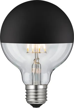 Diolamp LED retro žárovka GLOBE G95 6W Filament černý vrchlík