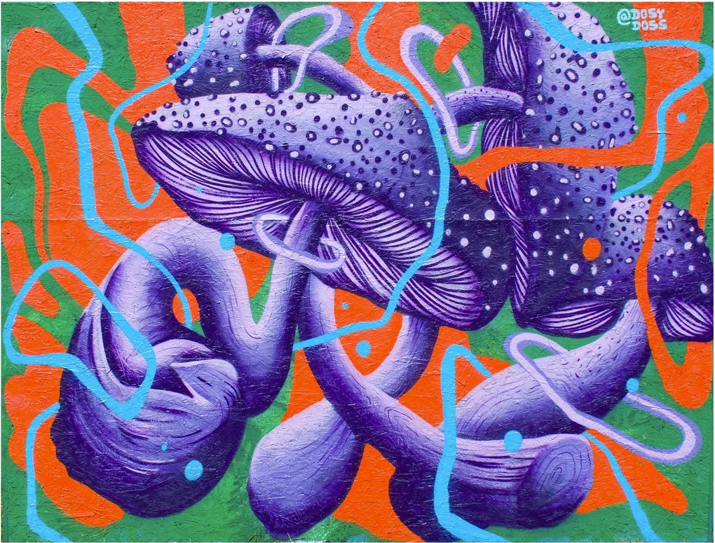 Dosy Doss | Fialové propojení Rám: Černý, Velikost: 30 x 40 cm