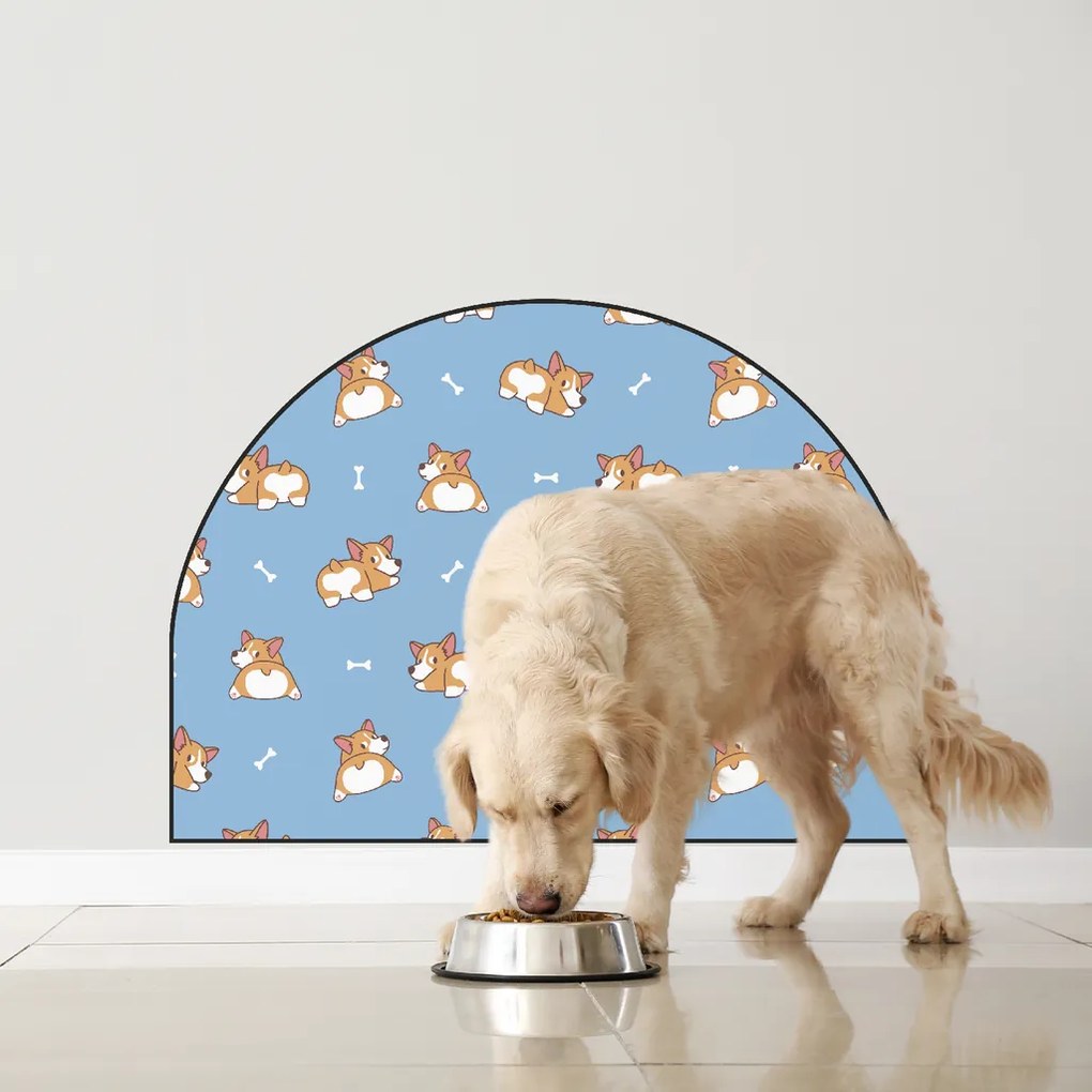 PIPPER. Ochranná textilní nálepka na zeď - Oblouk - Corgi Velikost: 120x96cm, Jméno: Se jménem