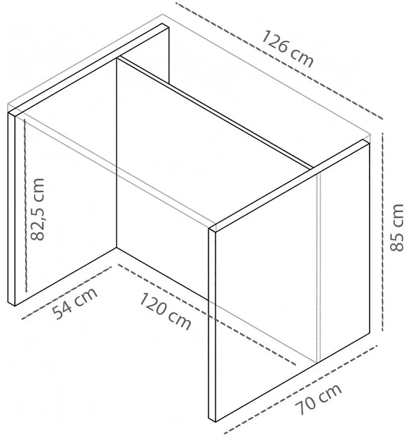 Kuchyňský ostrůvek KW 126x70 cm + stůl KS 130x80 cm | SONOMA