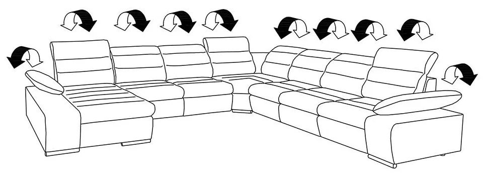 Sedací souprava KORFU IV | 194x365x365 | rozkládací + úložný prostor | VÝBĚR TKANIN