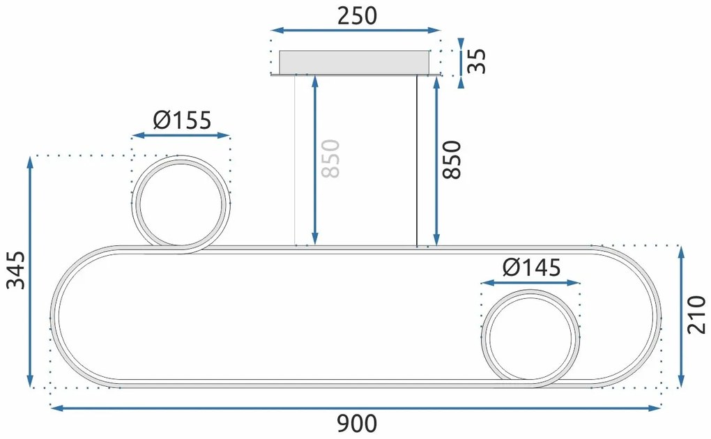 Toolight - LED závěsné svítidlo APP809-CP GOLD, zlatá, OSW-09850