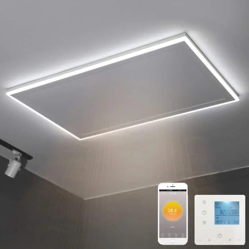 ByeCold | Stropní  infrapanel | LED světlo | 800W | 128x63 cm | Dálkový WiFi ovladač | Výhřevnost 16m² | IGT2-HH1206L