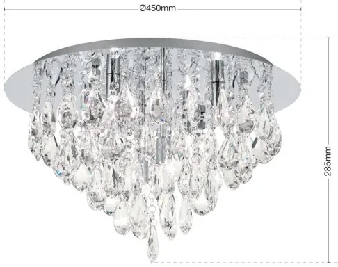 Orion DLU 2516/45-Křišťálové str. svítidlo CELESTE 6xG9/40W/230V pr. 45 cm chrom