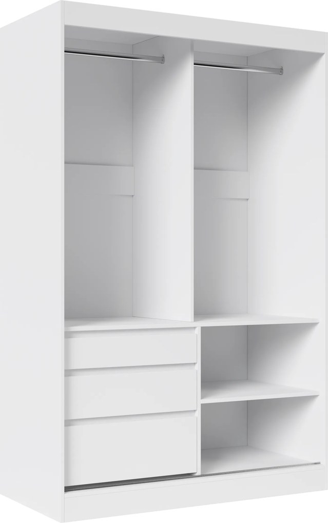 ADRK Furniture Posuvná skříň se zrcadlem HAIDAR 140 ADRK-SW-HAI-140-W