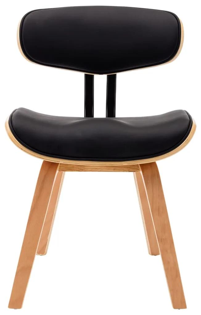 Jídelní židle 2 ks černé ohýbané dřevo a umělá kůže,  283125