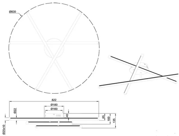 Trio - LED Stmívatelný přisazený lustr SMARAGD 3xLED/8W/230V 3000-6000K