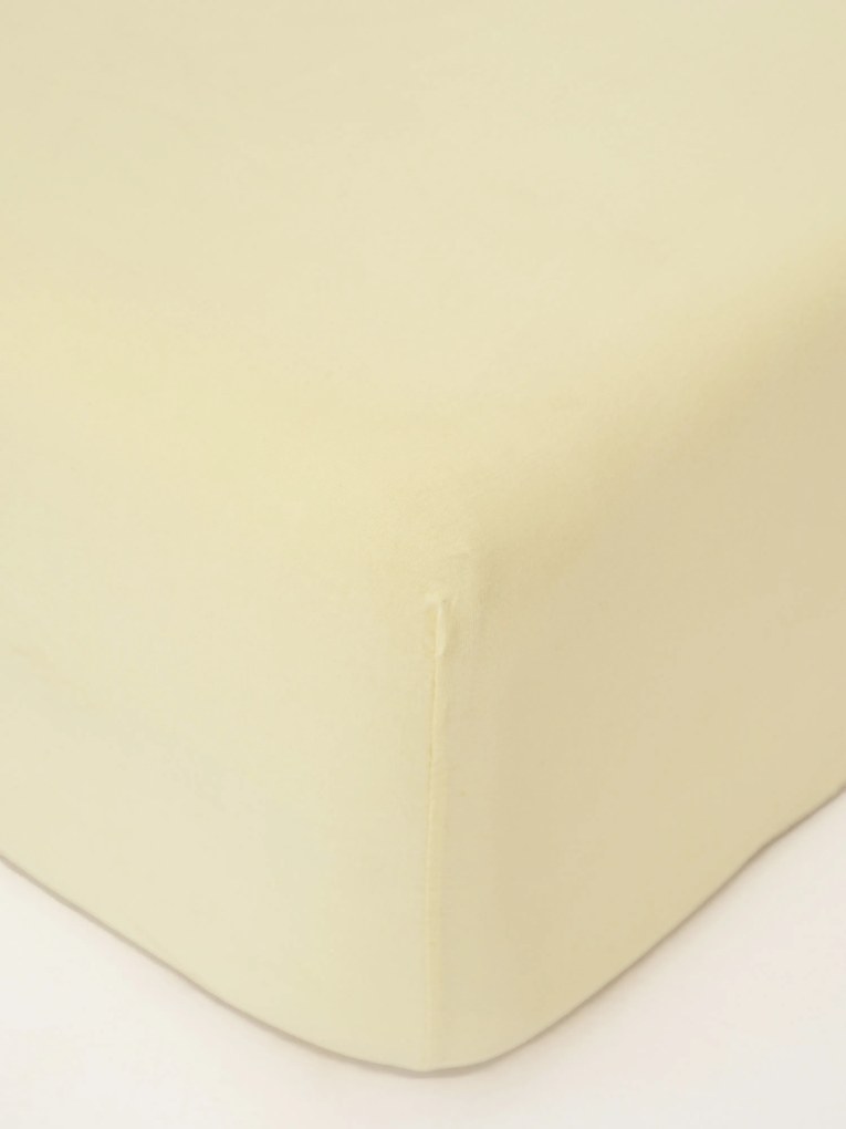 MK Lůžkoviny Jersey prostěradlo s elastanem Deluxe 200 × 200 cm – pastelově žlutá
