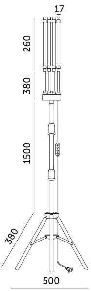 Brilagi-LED Stmív. stojací lampa pro pěstování rostlin VITABLOOM 4xLED/7,5W/230V