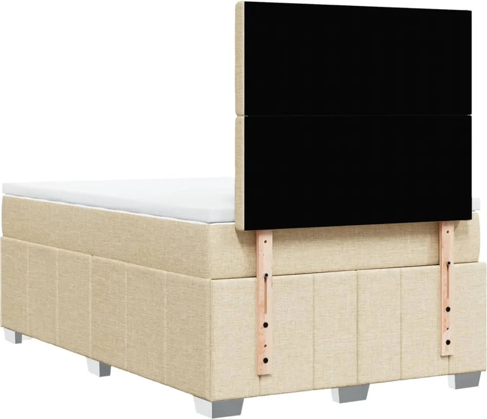 Box spring postel s matrací krémová 120x190 cm textil 3291626