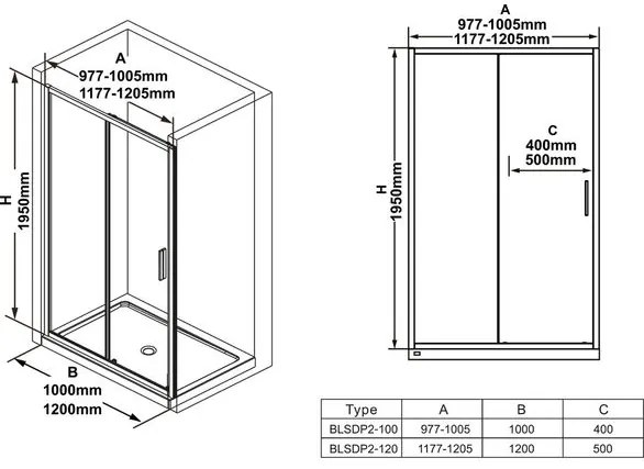 Ravak Blix Slim Sprchové dveře 120 cm, ALU lesk/transparent X0PMG0C00Z1 BLSDP2-120