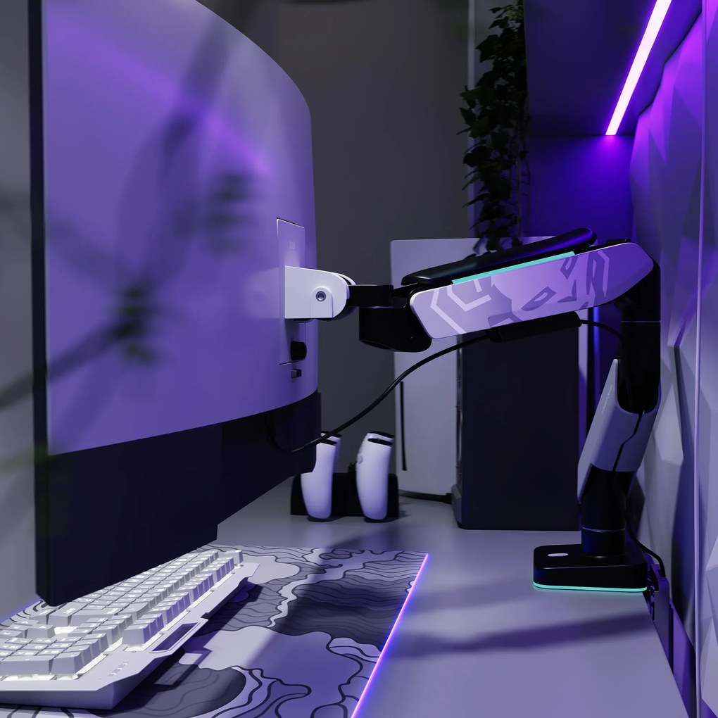 Držák monitoru 49" LED RGB, šedo-černý: Diablo X-Arm