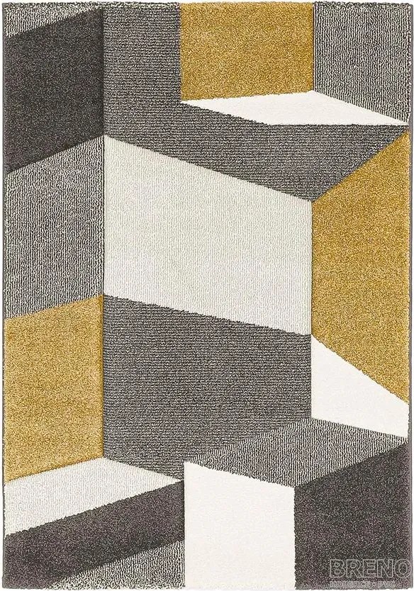 Breno Kusový koberec VEGAS HOME 12/MKM – geometrický vzor, 200x290 cm, Vícebarevné/Šedá