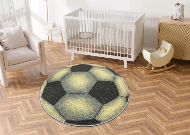 Koberec Lima G758A Football, grafitový / žlutý kruh