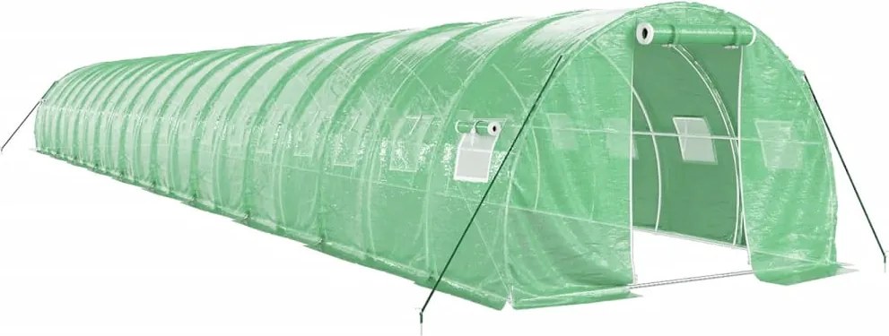 Skleník s ocelovým rámem zelený 60 m² 20 x 3 x 2 m 3188047