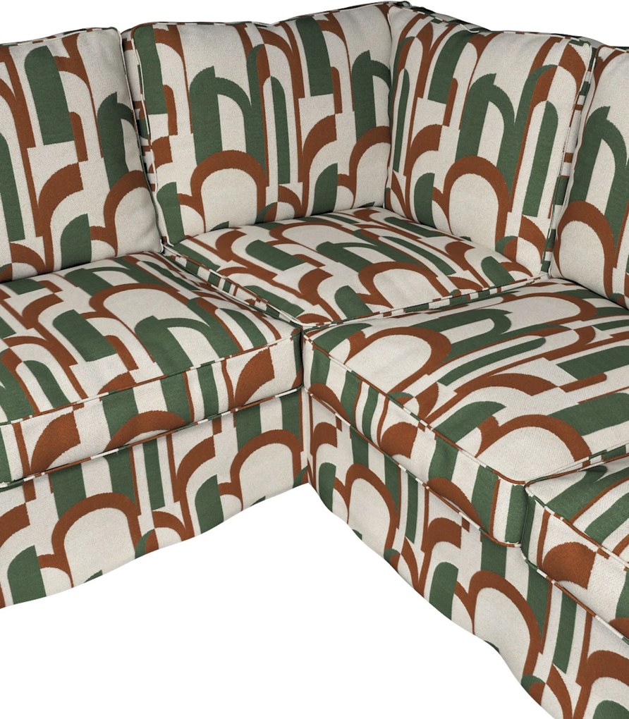 Potah na pohovku IKEA Ektorp rohová barva zelená látka pletený vzor, vzorované