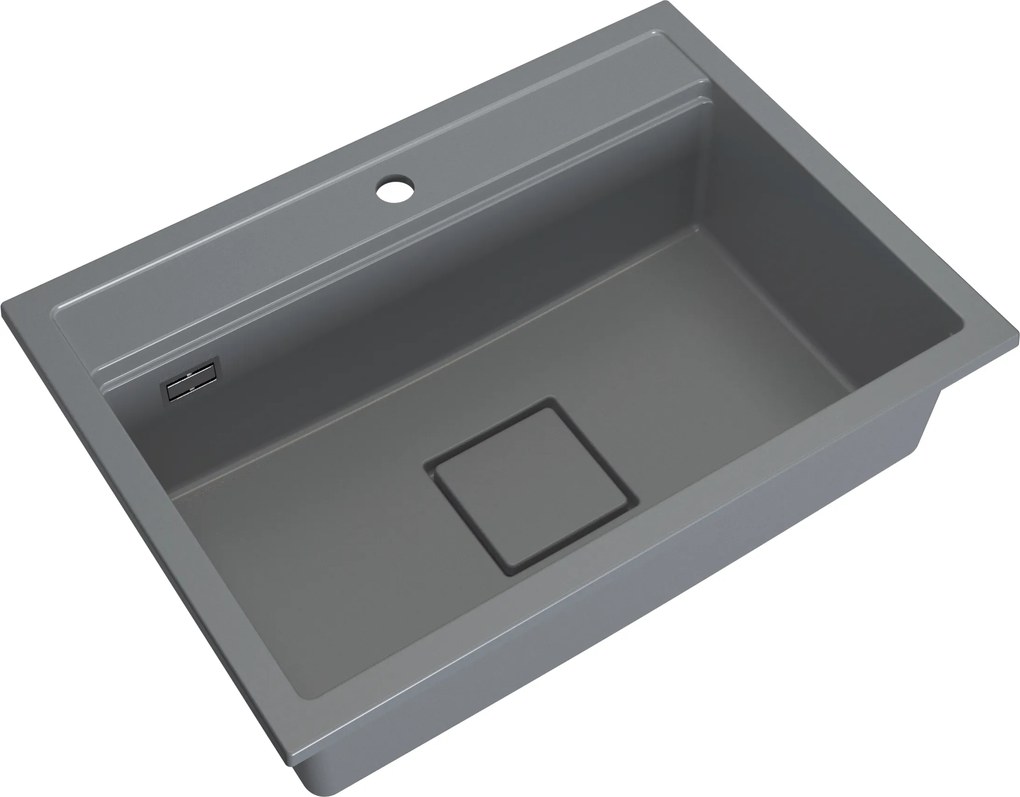 Gamma Quadro 7050, 1-komorový granitový dřez 700x500x220 mm, šedá, GMA-ZLE000240