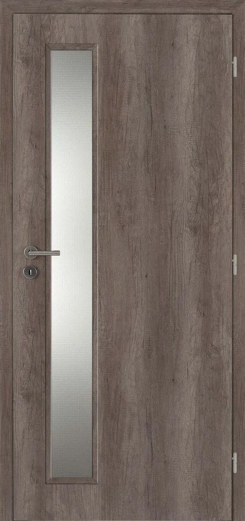 Doornite CPL Interiérové dveře TIKA1 sklo, 80 P, 80 × 197 cm, CPL laminát, pravé, dub americký, prosklené