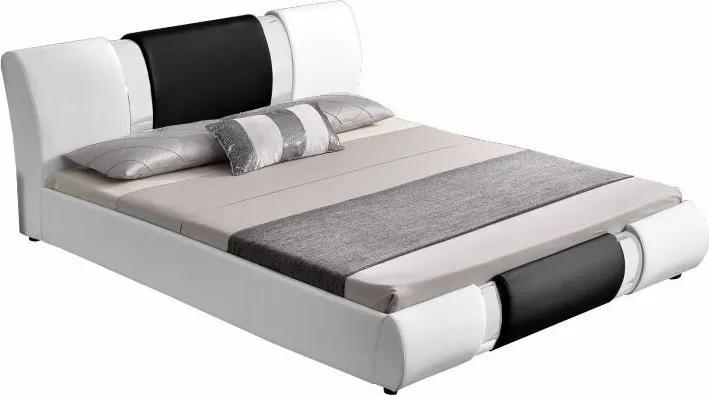 Tempo Kondela Moderní postel, bílá / černá, 180x200, LUXOR