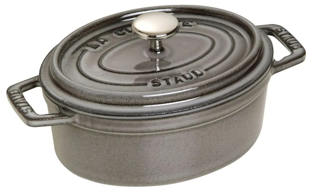 Staub Cocotte hrnec oválný 15 cm/0,6 l šedý, 1101518