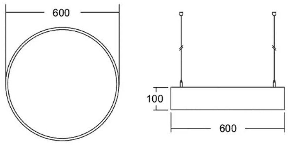 BRUMBERG Biro Circle10 přívěsek Ø 60 cm direct DALI stříbrná 840