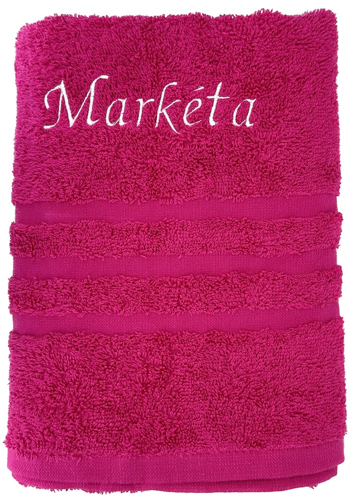 Růžový ručník s vlastním textem 50 x 100 cm