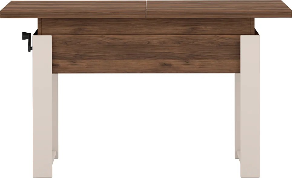 Rozkládací polohovací konferenční stolek HOGO 3v1 | 120-157x62,5-74,5x67 cm | síla horní desky 32 mm | ořech/nohy kašmír