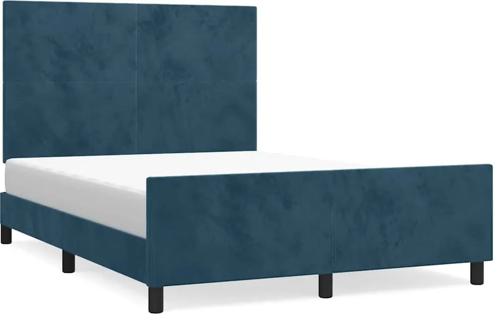Rám postele bez matrace tmavě modrý 140x200 cm samet 3125639